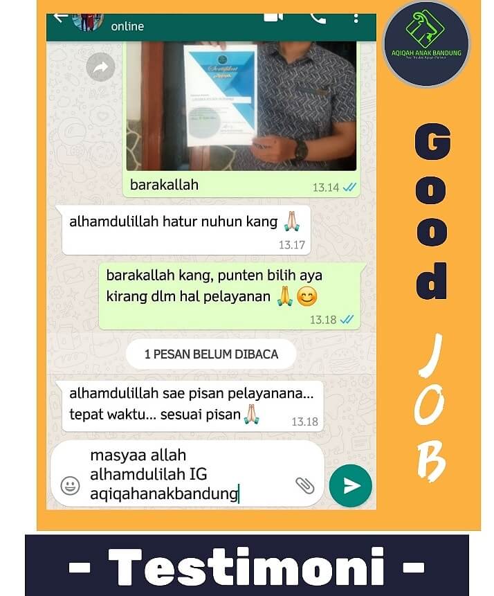 Testimoni Pelanggan dari AqiqahAnakBandung.com